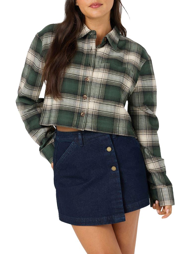 O'NEILL O'Neill Pippa Plaid Cropped Flannel Shirt